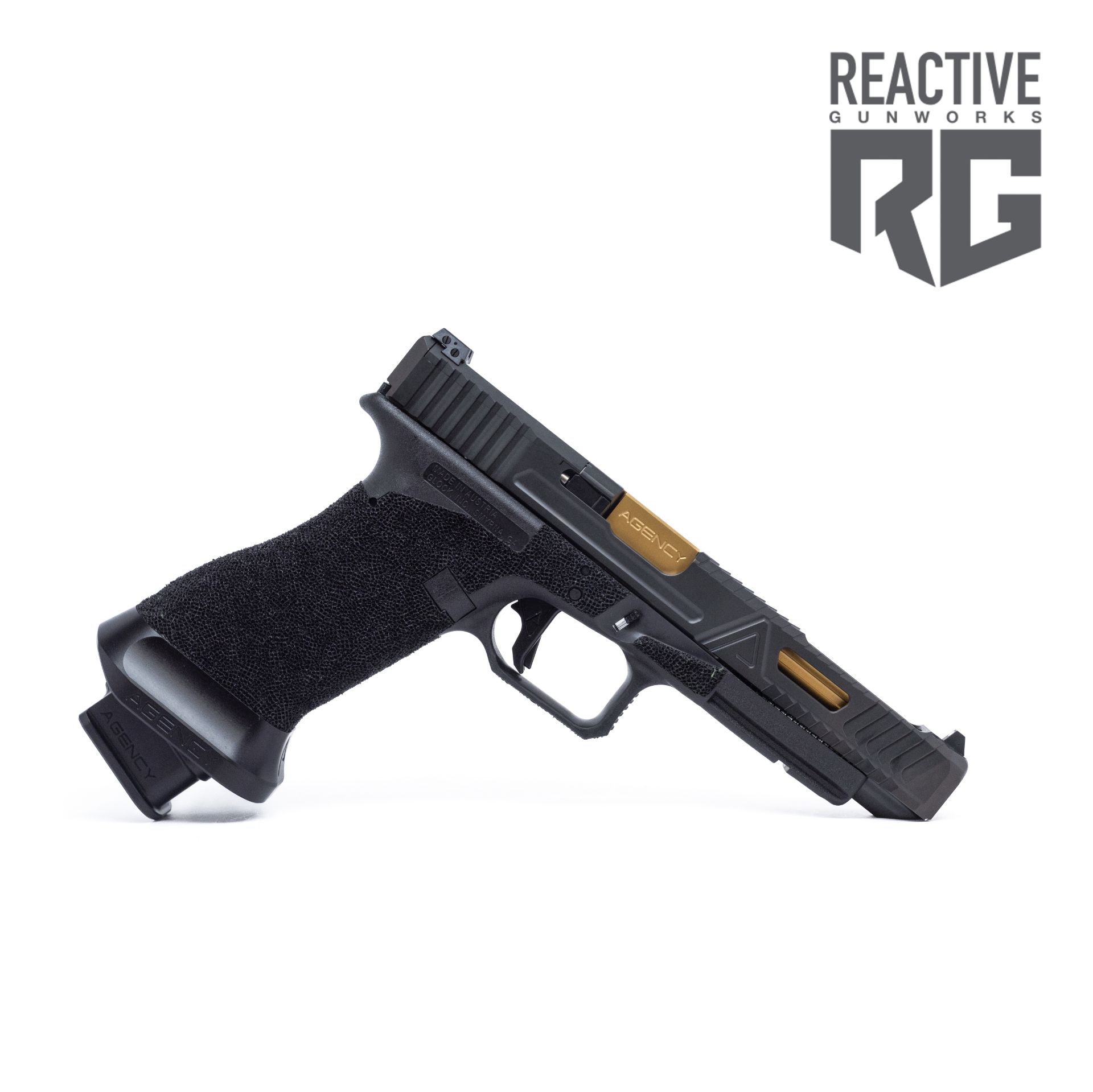 Agency Arms Glock 34 Gen 3 Ported EXA DLC TiN Standard | Reactive Gunworks