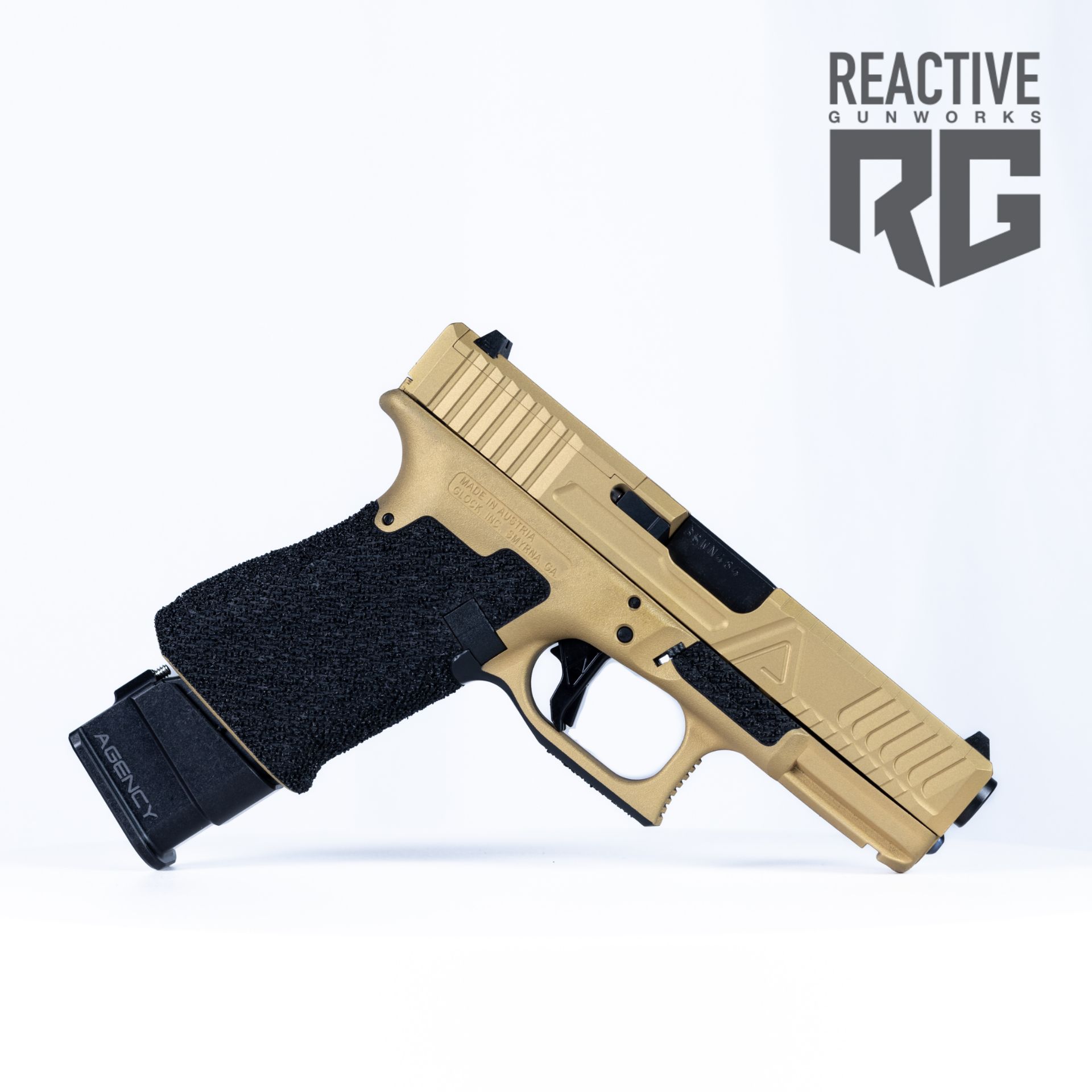 Agency Arms Gavel Glock 19.3 in Gold | Reactive Gunworks | Reactive ...